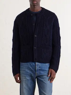Saint Laurent Cable-knit Wool Cardigan