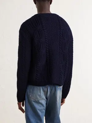 Saint Laurent Cable-knit Wool Cardigan