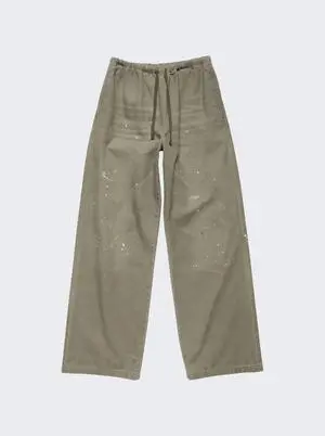 Acne Studios Washed Cotton Trousers Abb Dusty - Green