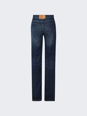 MUGLER Five Pocket Straight Leg Jeans Brushed Washed