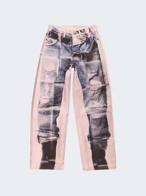 Acne Studios Trompe-l'œil Printed Jeans - Pink