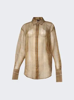 MUGLER Sheer Organza Prince De Galles Shirt
