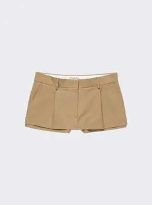 Acne Studios Layered Satin Miniskirt Brown - Camel