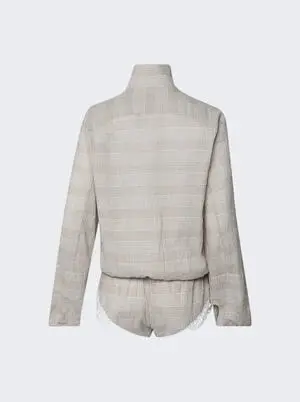 Christopher Esber Batiste Embroidered Handkerchief One Piece Sepia Check