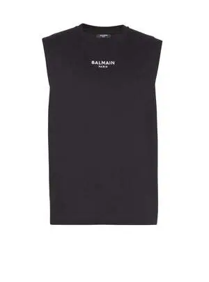 Balmain Embroidered Paris Tank Top - Black