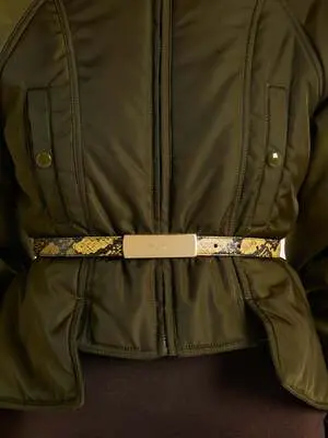 Balmain Two-tone Python-effect Leather Belt