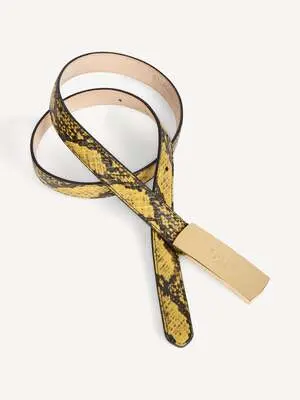 Balmain Two-tone Python-effect Leather Belt