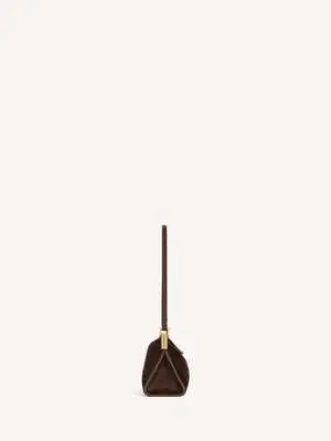 Balmain 64-83 Small Bag In Pony-effect Leather - Dark Brown