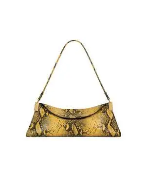 Balmain 64-83 Small Bag In Python-effect Leather - Yellow
