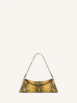 Balmain 64-83 Small Bag In Python-effect Leather - Yellow