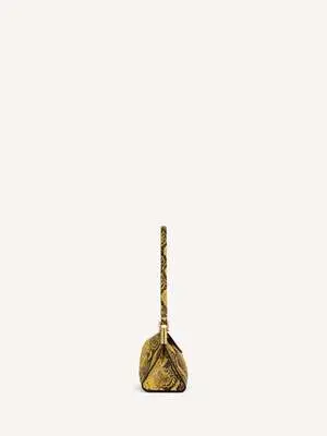 Balmain 64-83 Small Bag In Python-effect Leather - Yellow
