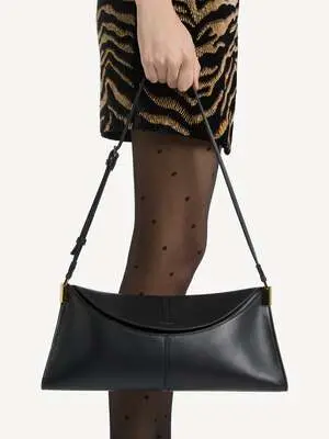 Balmain 64-83 Medium Bag In Smooth Leather - Black
