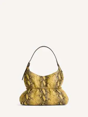 Balmain Sphynx Medium Python-effect Leather Bag - Yellow