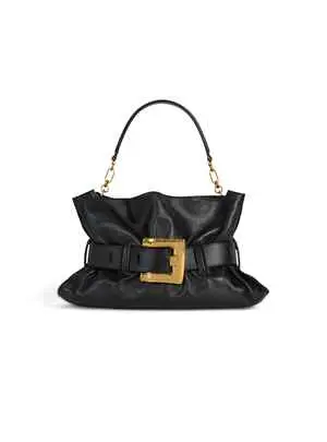 Balmain Medium Anthem Bag In Smooth Leather - Black