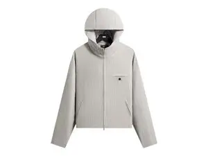 Kith Pinstripe Matteo Zip Up Hoodie - Light Heather Grey