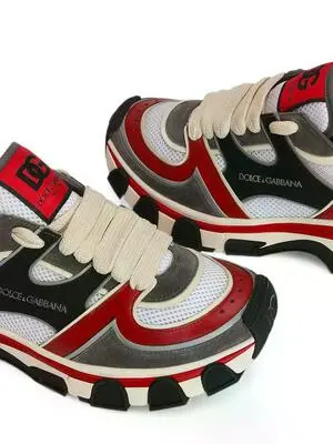 Dolce & Gabbana Panelled Mesh-detail Low-top Sneakers - Grey