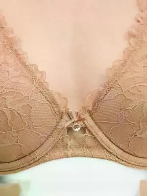 Emporio Armani Lace-overlay Logo-strap Bra