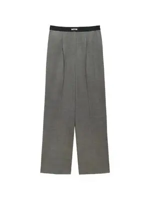 MSGM Logo-waistband Pleated Trousers
