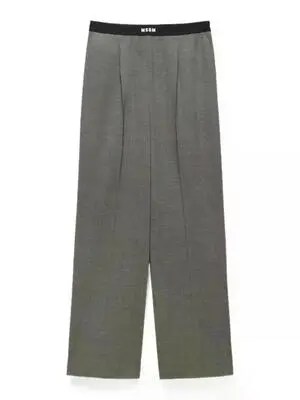 MSGM Logo-waistband Pleated Trousers