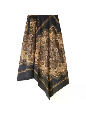 Sandro Asymmetric Midi Skirt - Black