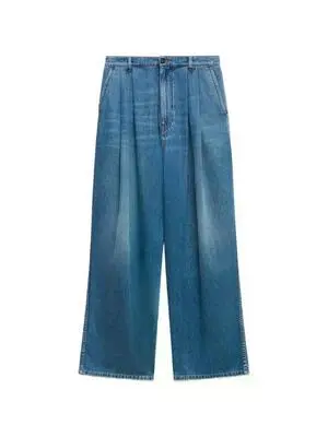Marni Denim Trousers With Double Pleats - Blue