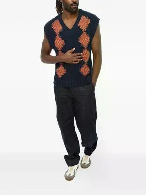 Dsquared2 Argyle-knit V-neck Sweater