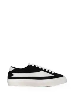 ROUGH. Contrast-panel Lace-up Low-top Sneakers - Black