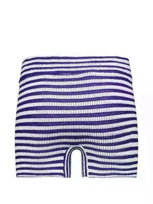 Bond Eye Dom Striped Crinkle-effect Shorts