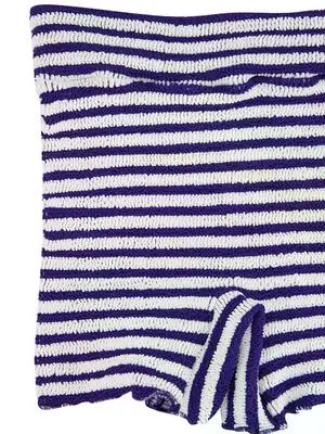 Bond Eye Dom Striped Crinkle-effect Shorts