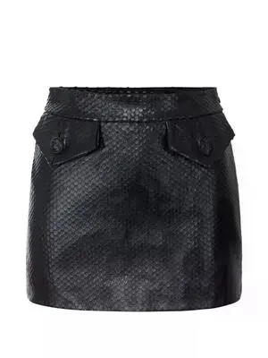 Elisabetta Franchi Faux Leather Fish Scale Mini Skirt