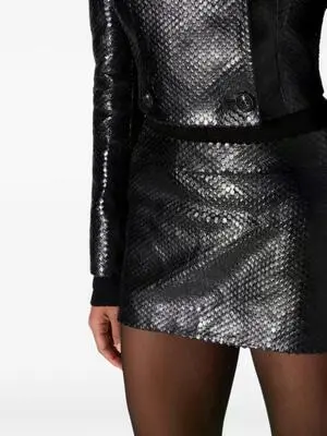 Elisabetta Franchi Faux Leather Fish Scale Mini Skirt