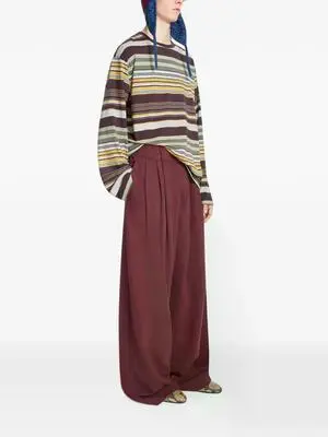 Dries Van Noten Striped Cotton Tee - Red