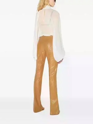 Elisabetta Franchi Fish-scale Pattern Boot-cut Trousers