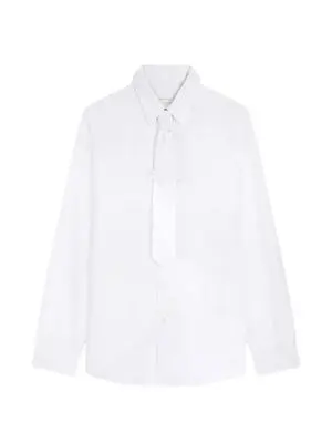 Dries Van Noten Classic Cotton Shirt With Tie - White