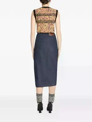 Dries Van Noten Draped Denim Skirt