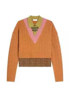 Dries Van Noten Layered Wool Sweater - Orange