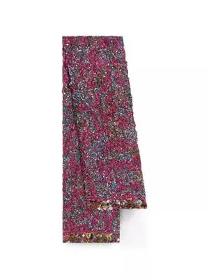 Dries Van Noten Embroidered Viscose Scarf - Pink