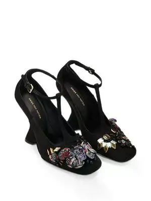 Dries Van Noten Embroidered Wedge Pumps