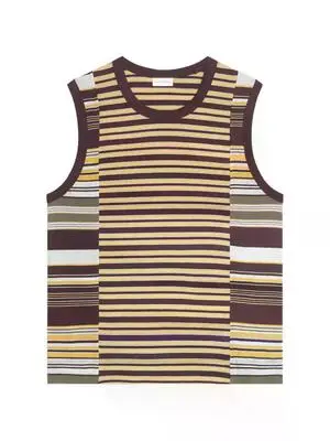 Dries Van Noten Striped Cotton Tank Top - Brown