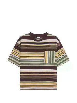 Dries Van Noten Striped Cotton T-shirt - Brown