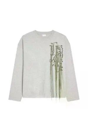 Dries Van Noten Embroidered Cotton T-shirt - Grey