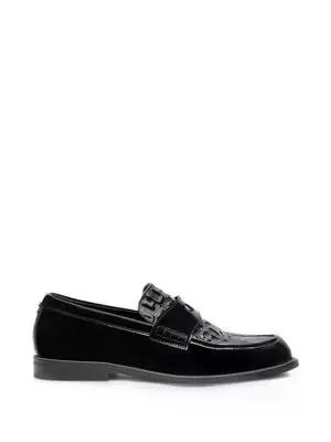 Gcds Wirdo Monogram-embossed Loafers - Black