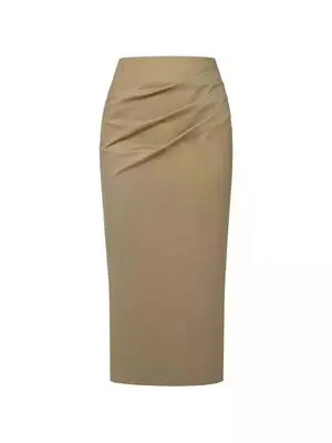 ANOUKI Draped-waist Midi Skirt