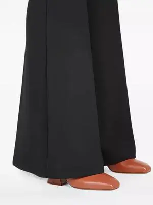 FERRAGAMO Wool Pressed Crease Flared Trousers