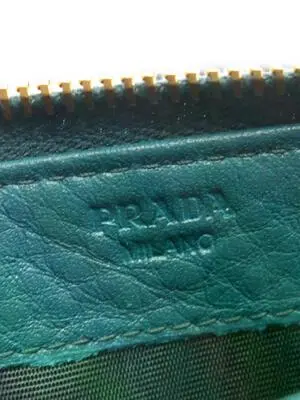 Prada 2010s Metal Logo L-shaped Wallet