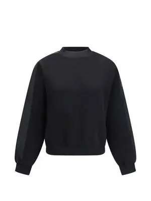 Moose Knuckles Mix Media Logo-plaque Sweatshirt - Black