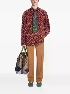 Dries Van Noten Printed Corduroy Shirt
