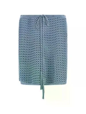 FERRAGAMO Short Skirt With Open Weave Knit