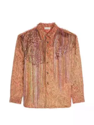 Dries Van Noten Loose Embroidered Shirt - Orange