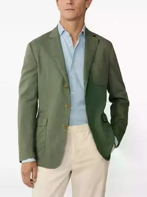 HACKETT LONDON Single-breasted Patch-pocket Blazer - Green